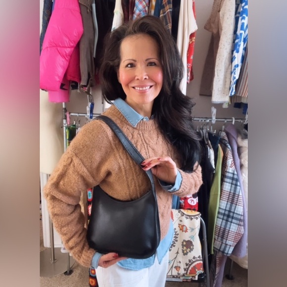 Coach | Bags | Vintage Coach L Ergo Mini Zip Hobo Black Leather ...